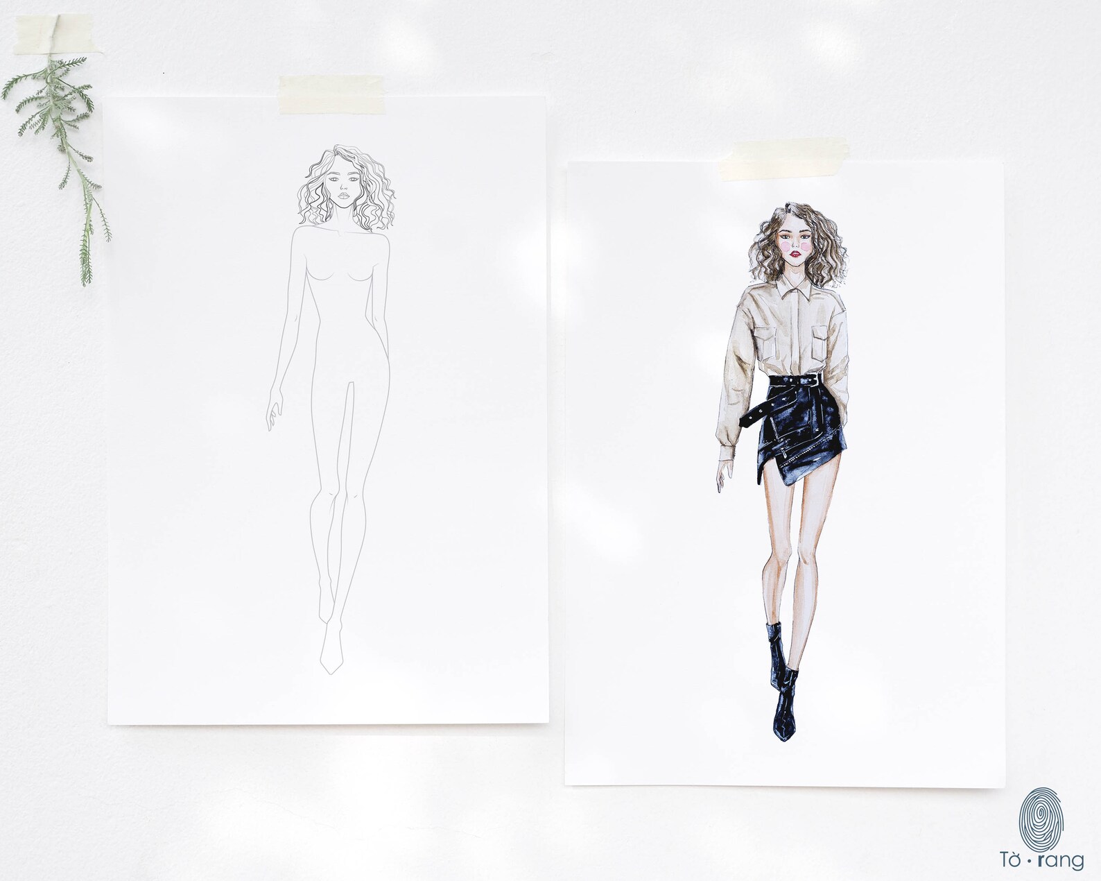 Female Fashion Figure Template Catwalk Model 9 Head Fashion - Etsy