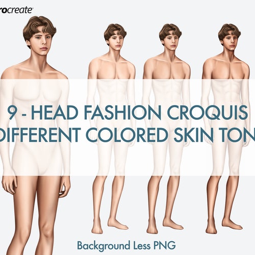 Male Fashion Croquis Templates Catwalk Pose 3 Different - Etsy