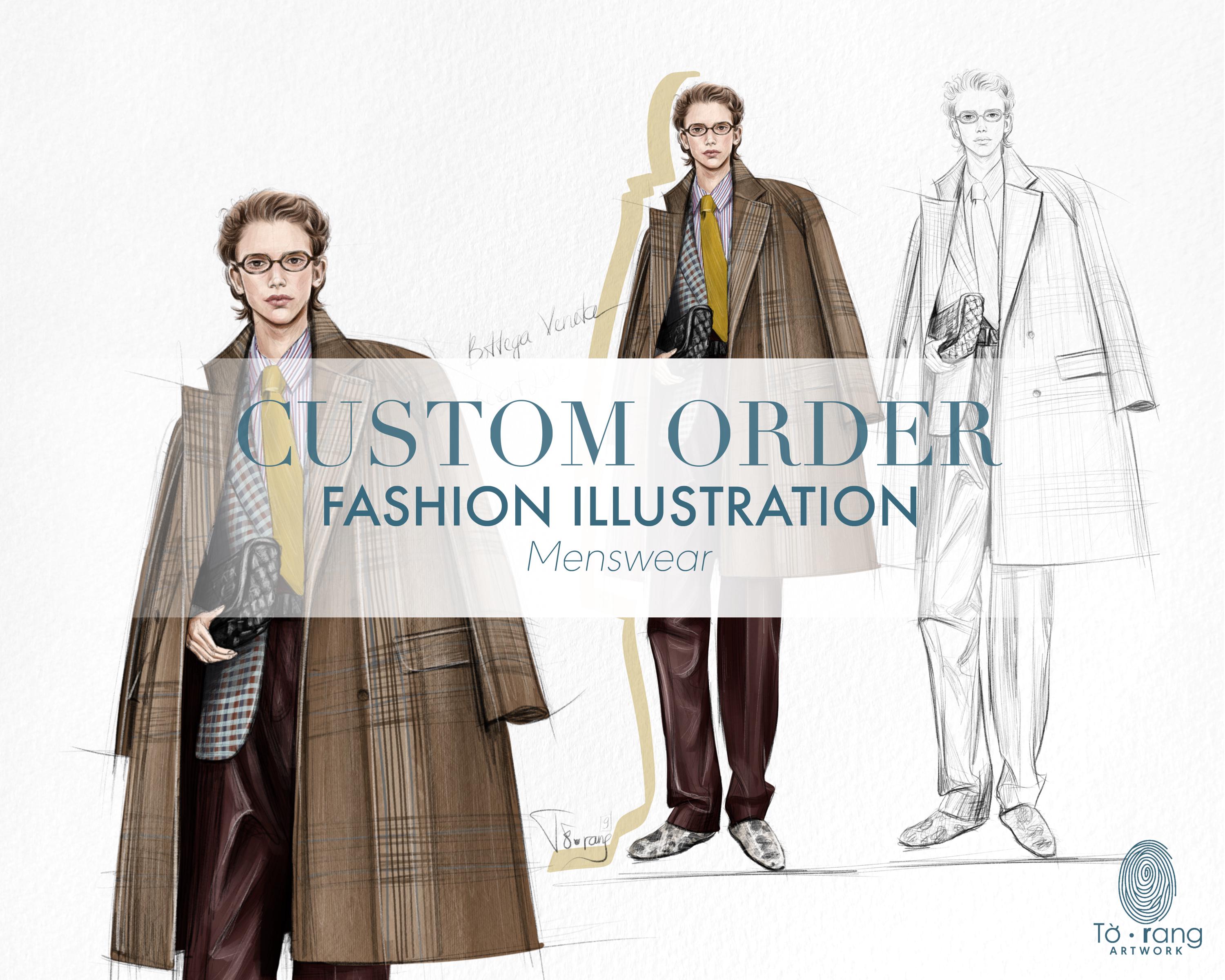 Custom Menswear Fashion Illustration - Personalized Art for Designers ...