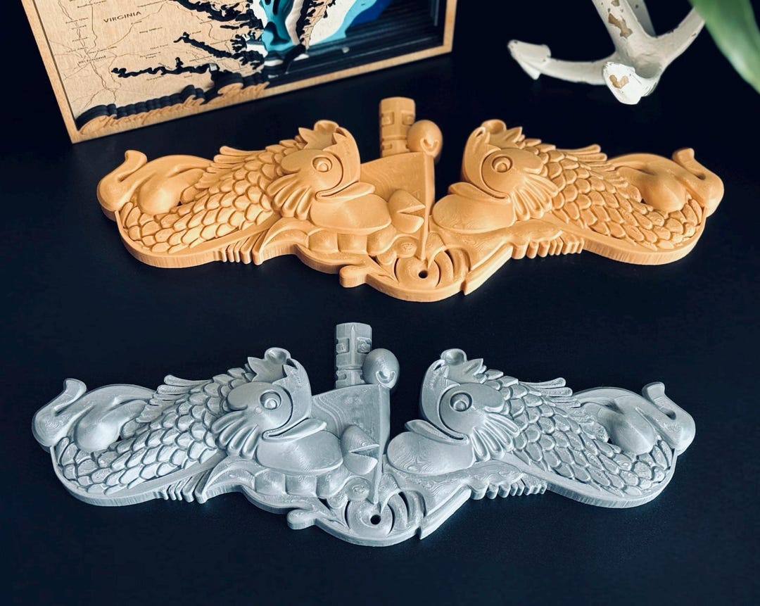 Submarine Warfare Insignia 3D Printed - Etsy