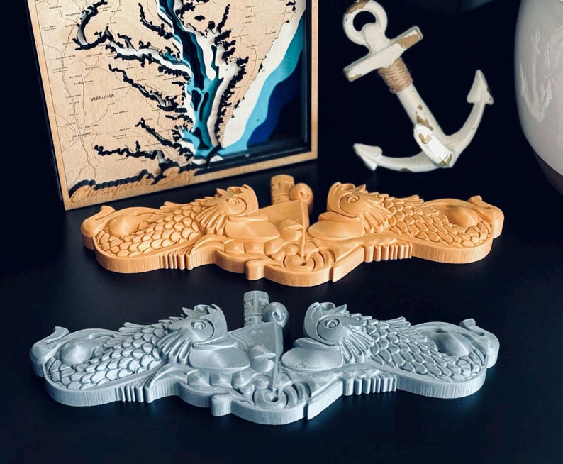 Submarine Warfare Insignia 3D Printed - Etsy