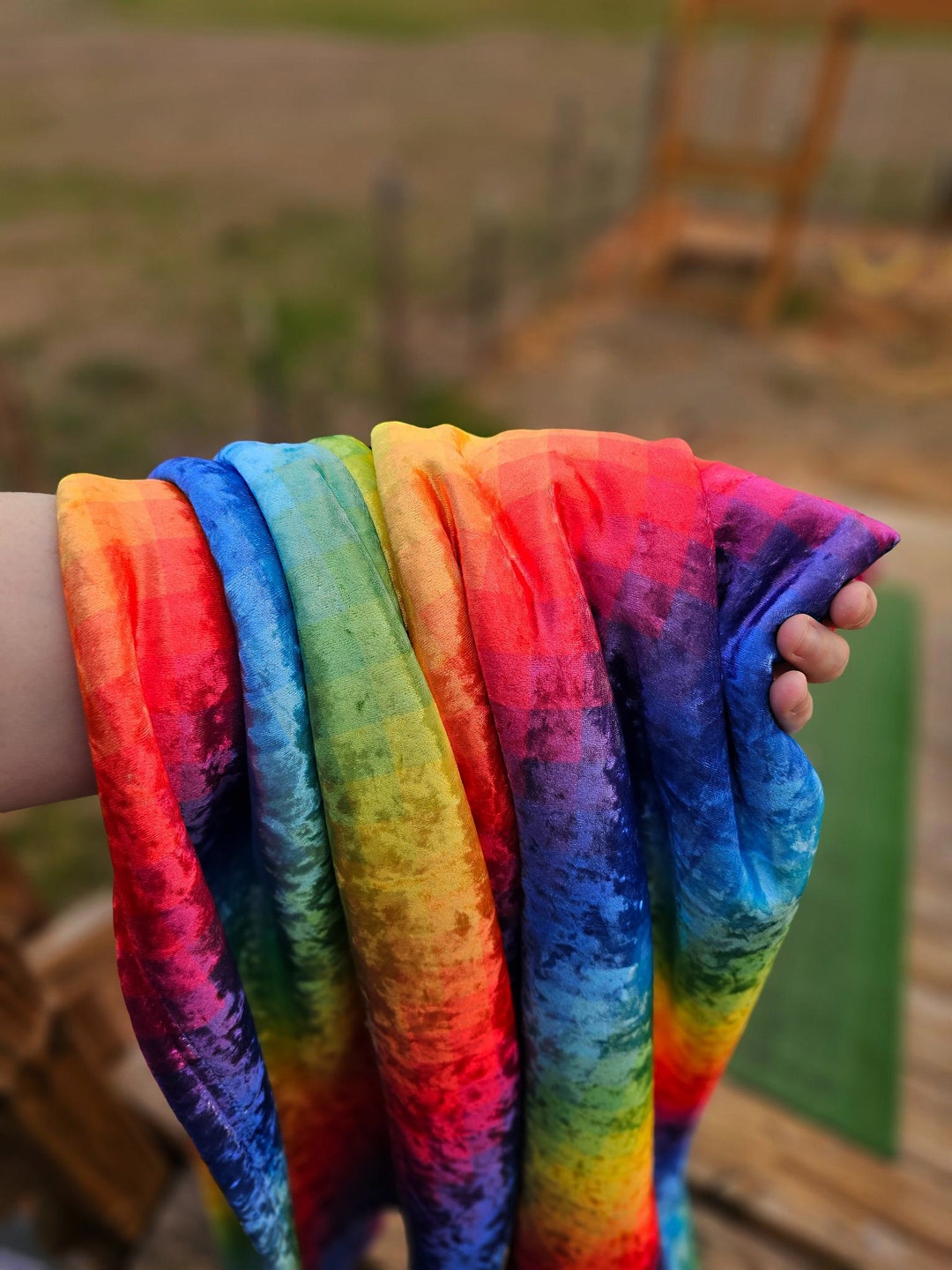 Velvet Rainbow Blanket – Soft Couch Blanket, Rainbow Home, Colorful ...