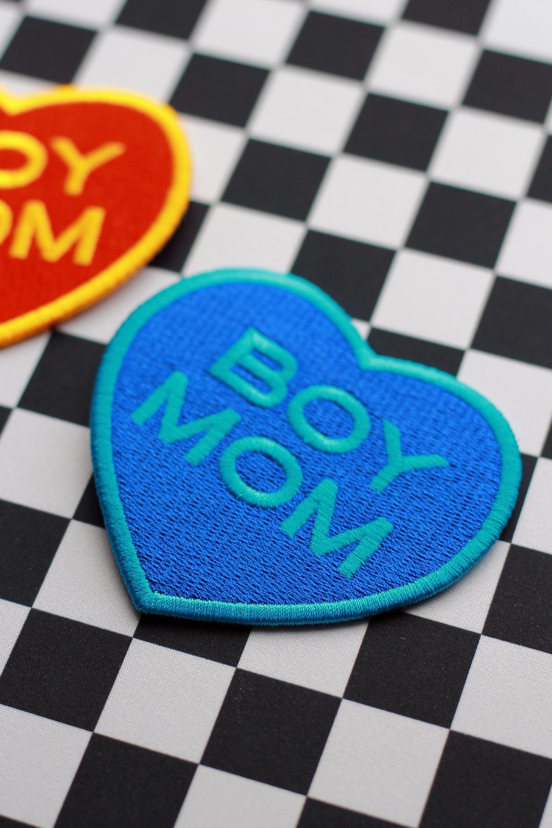 Boy Mom Embroidered Patch - New Mom Gift, Diaper Bag Patch, Trucker Hat ...