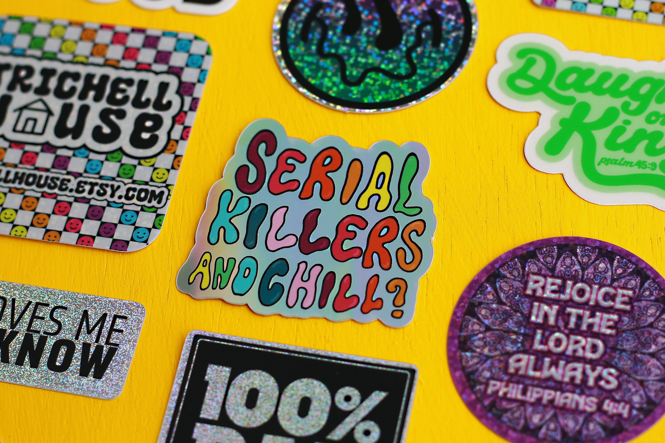 Holographic Sticker, Serial Killers and Chill? Funny Stickers, Trippy ...