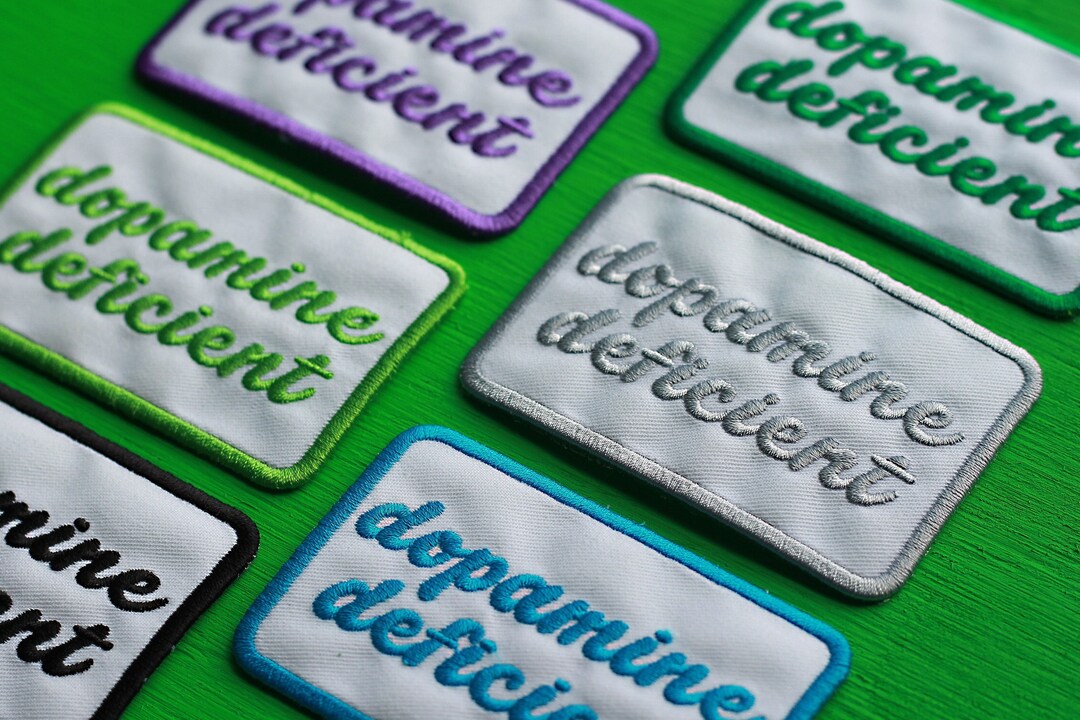 Embroidered Patch | Dopamine Deficient in Slate | Iron on Patches Adhd ...