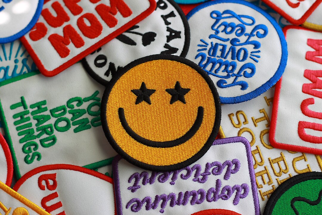 Embroidered Patch | Superstar Smiley V2 | Trucker Hat Patches Smile ...