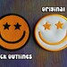 Embroidered Patch Superstar Smiley V2 black Outlines - Etsy