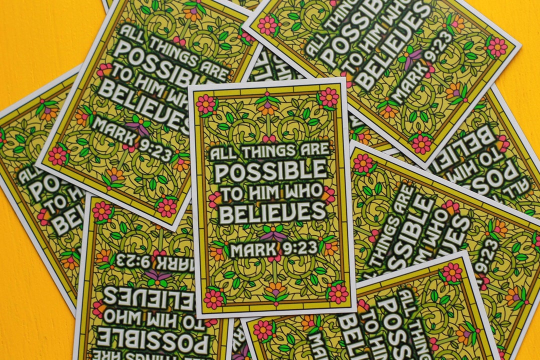 Magnet | Mark 9:23 | Christian Bible Verse Fridge Magnets Prayer ...