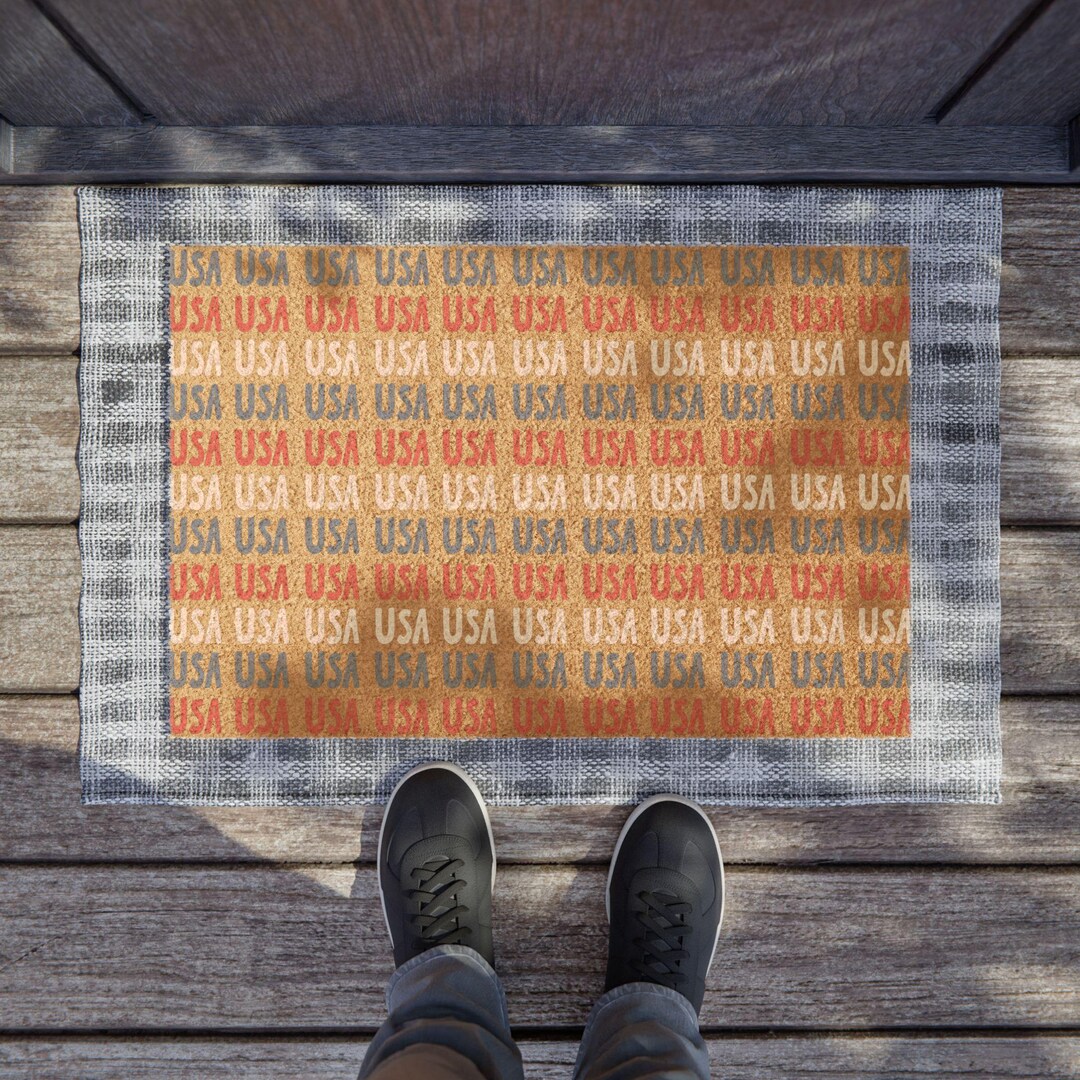 Patriotic Doormat, Retirement Gift, Law Enforcement Birthday, Front ...