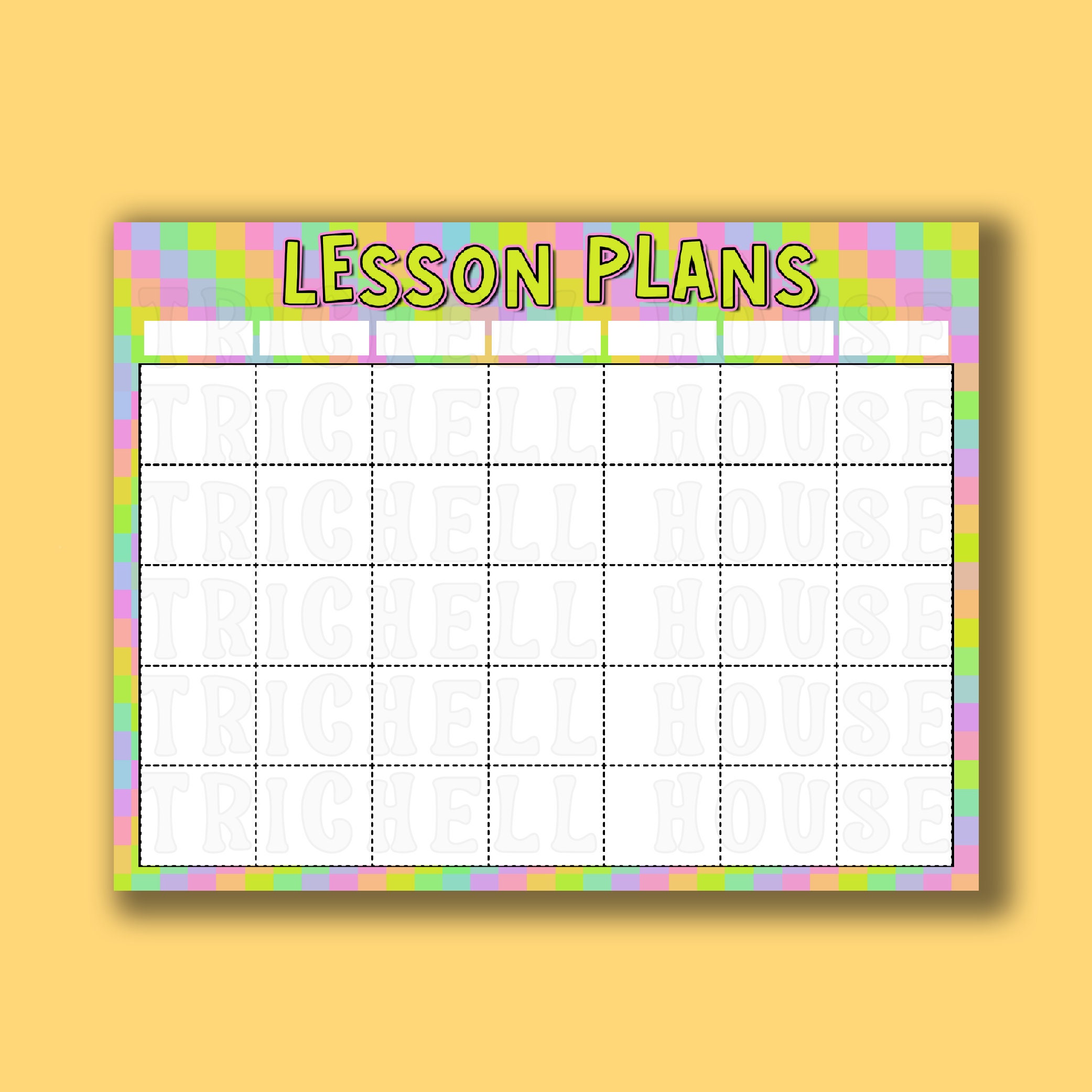 Printable Lesson Plans Pixelated Rainbow Homeschool Colorful School ...