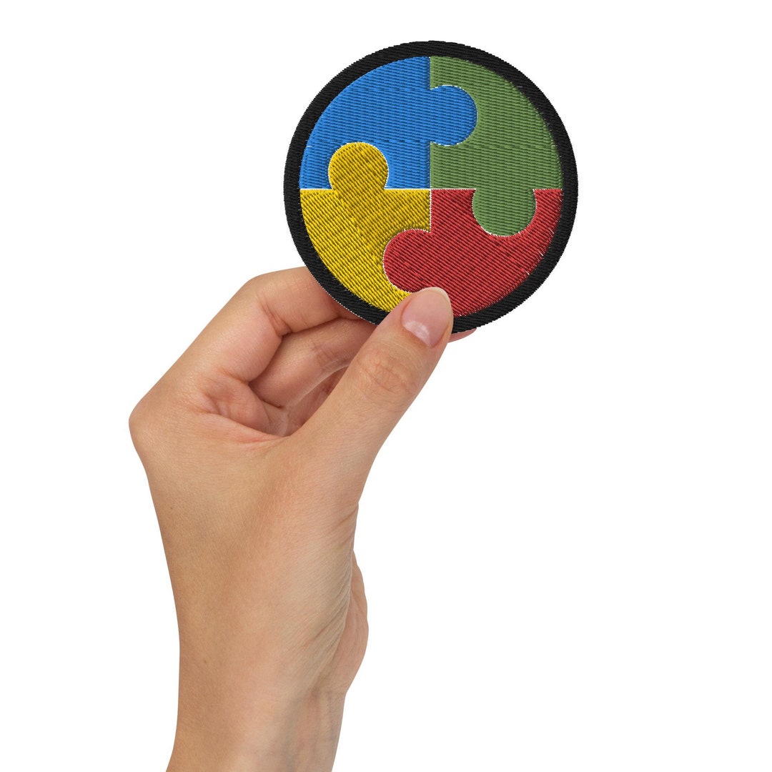Embroidered Patch Ausome Puzzle Autism Disorder Therapy Adhd ...