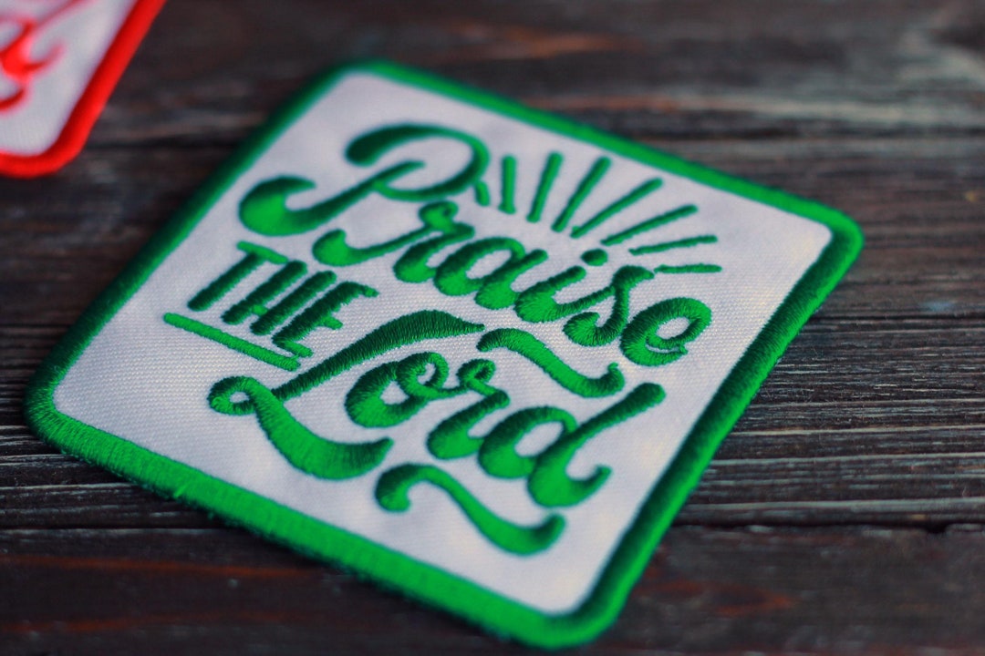 Embroidered Patch Praise the Lord kelly Trucker Hat Patches Iron Sew on ...