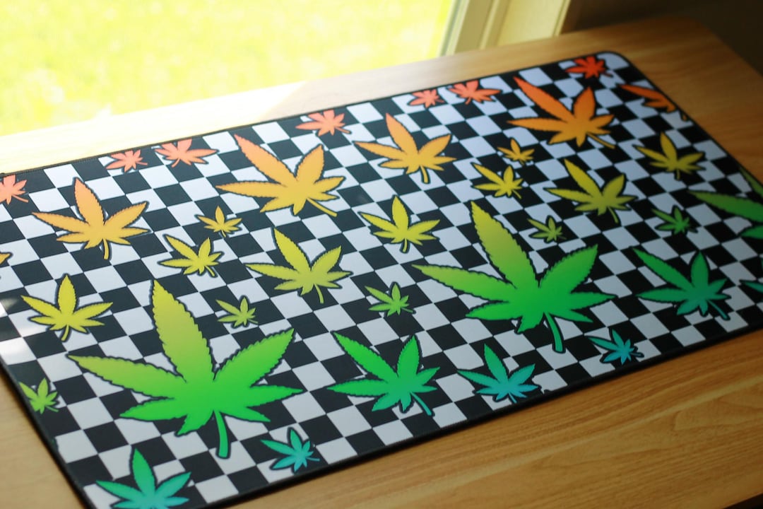 Mary Jane Long Computer Mousepad, Stoner Office, Cannabis Leaf Decor ...