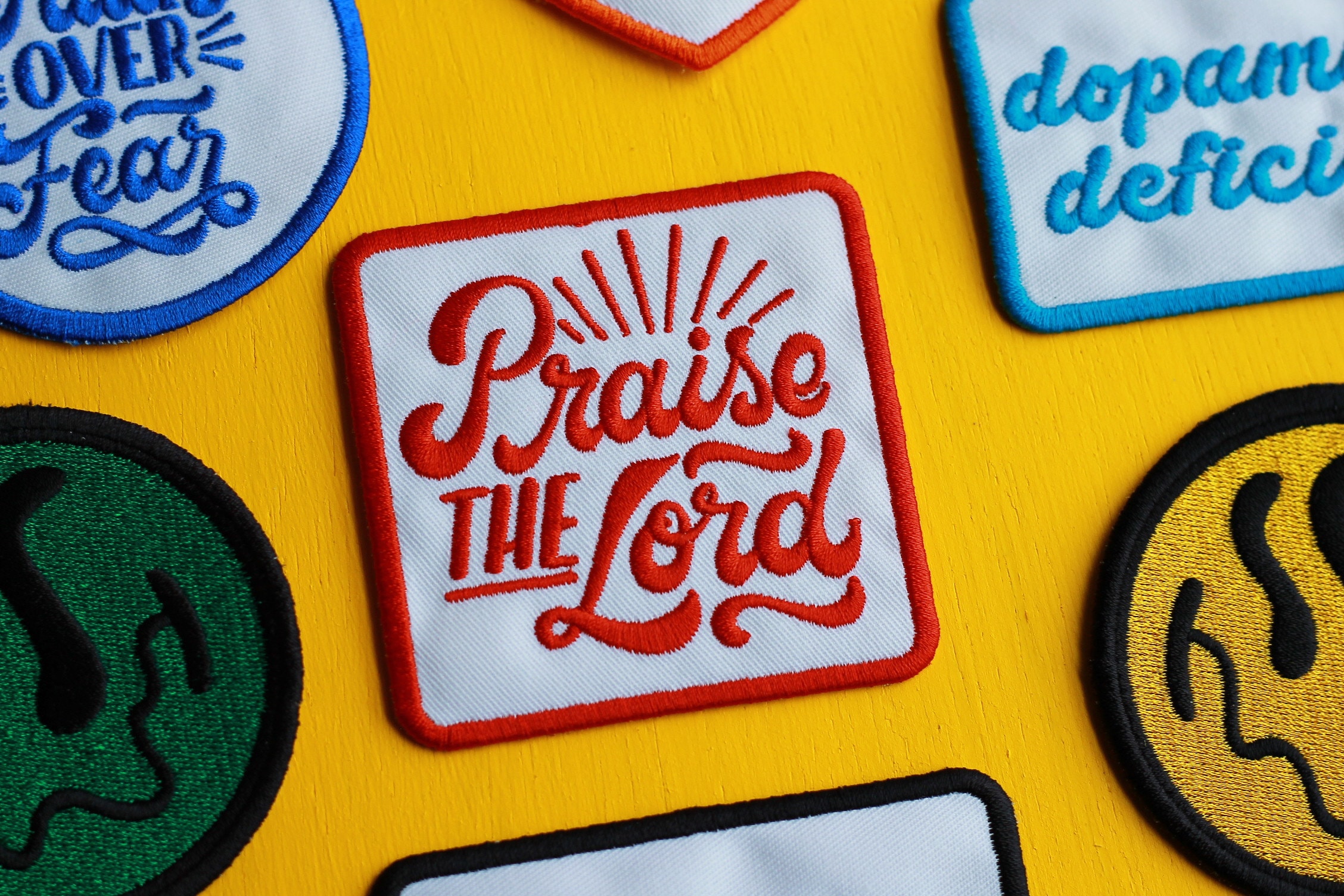 Embroidered Patch Praise the Lord cherry Iron-on Vest Sew on Patches ...