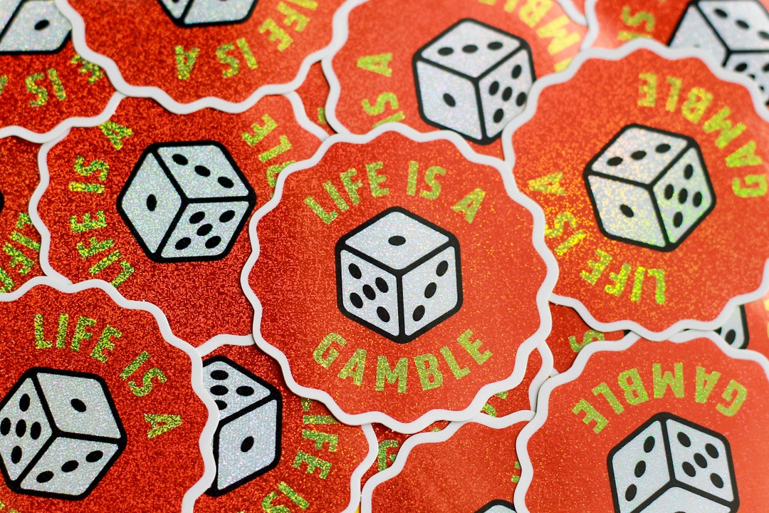 Glitter Sticker | Life is A Gamble | Casino Themed Stickers Journal ...