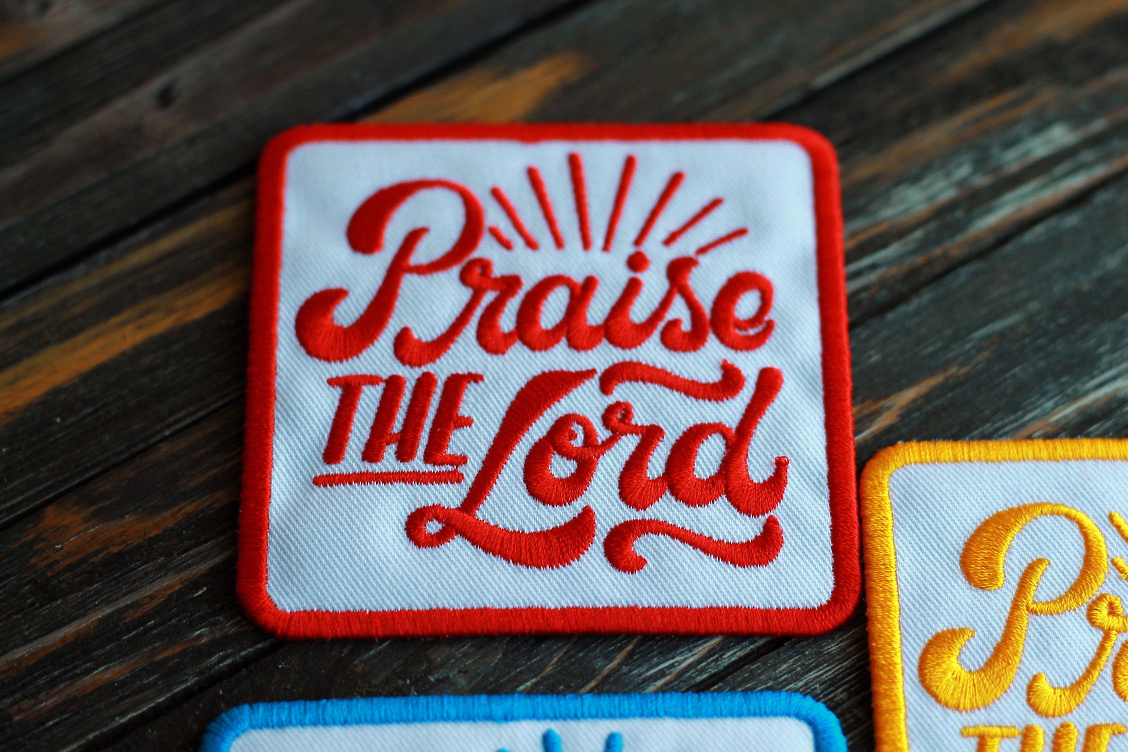 Embroidered Patch Praise the Lord cherry Iron-on Vest Sew on Patches ...