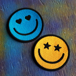 Embroidered Patch | Superstar Smiley V2 | Trucker Hat Patches Smile Gifts Sewing Iron on ...