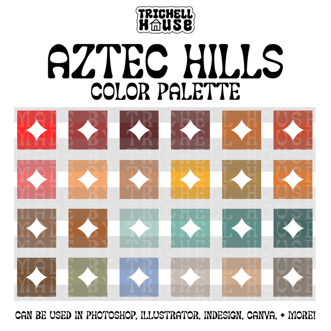 Digital Color Palette | Aztec Hills | Procreate Swatches Drawing ...