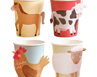 Mini Farm Cups 8 Ct. 4 Designs - Etsy