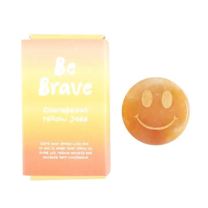 Yellow Jade Crystal - Happy Face Crystal Gift - Be Brave - Etsy