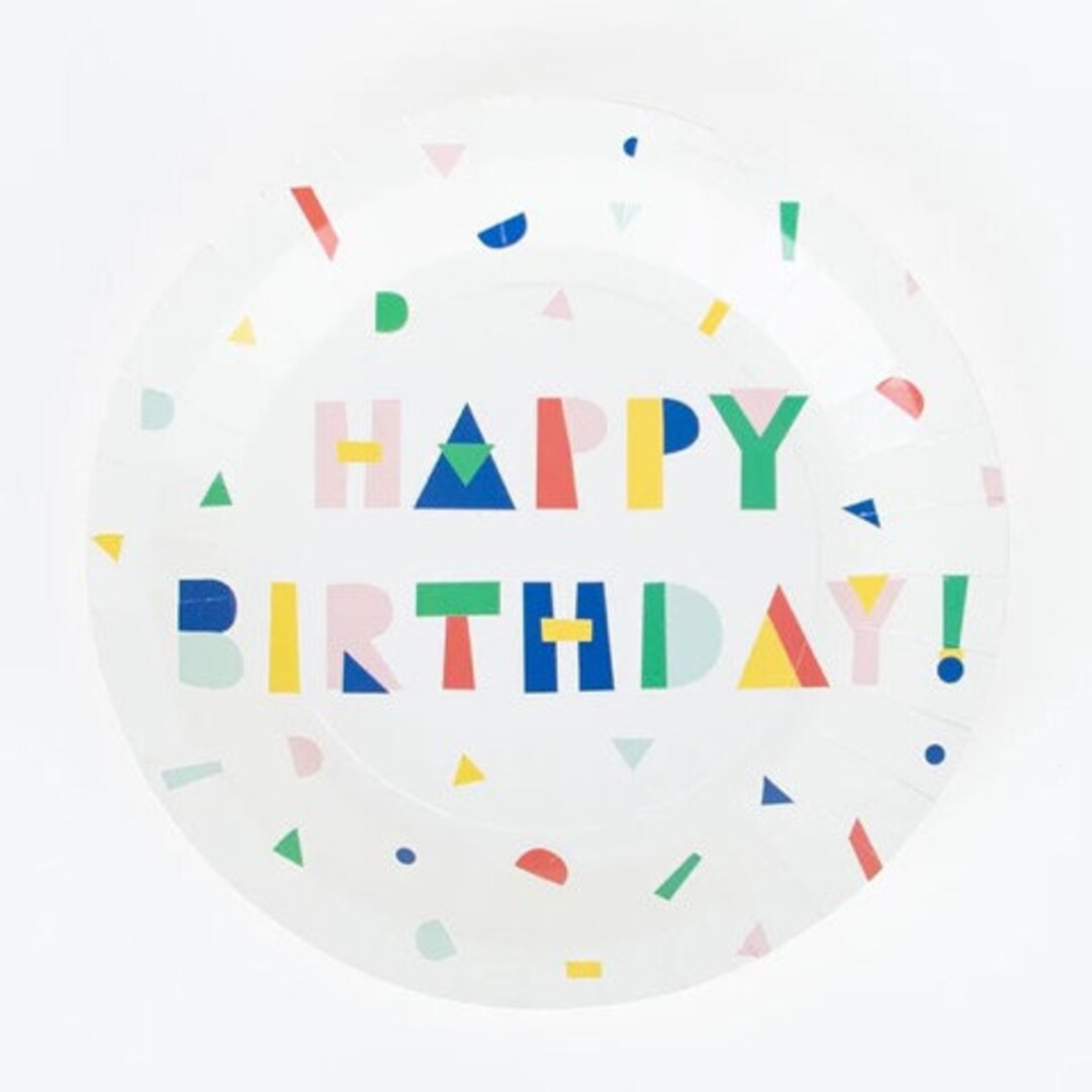 Happy Birthday Paper Plate - Etsy