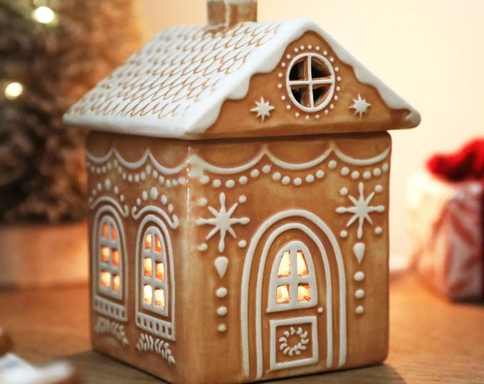 Ceramic Gingerbread House Wax Warmer - Etsy