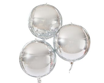 Silver Orb Metallic Balloons - Etsy