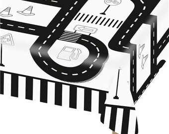Road Map Table Cover, Road Map Table Covering, Construction Party Decor ...