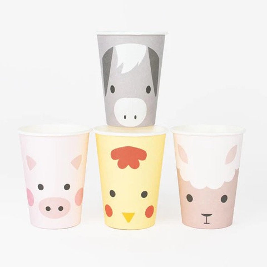 Fun Farm Animals Cups - Etsy