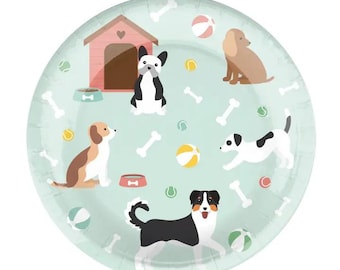 Puppy Party Paper Plate - Etsy