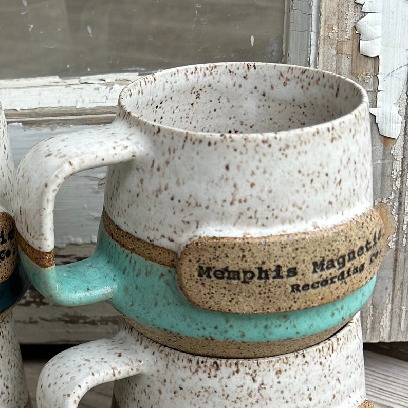 Hand Thrown Speckled Ceramic Coffee Mugs: Memphis Magnetic, 8oz - Etsy