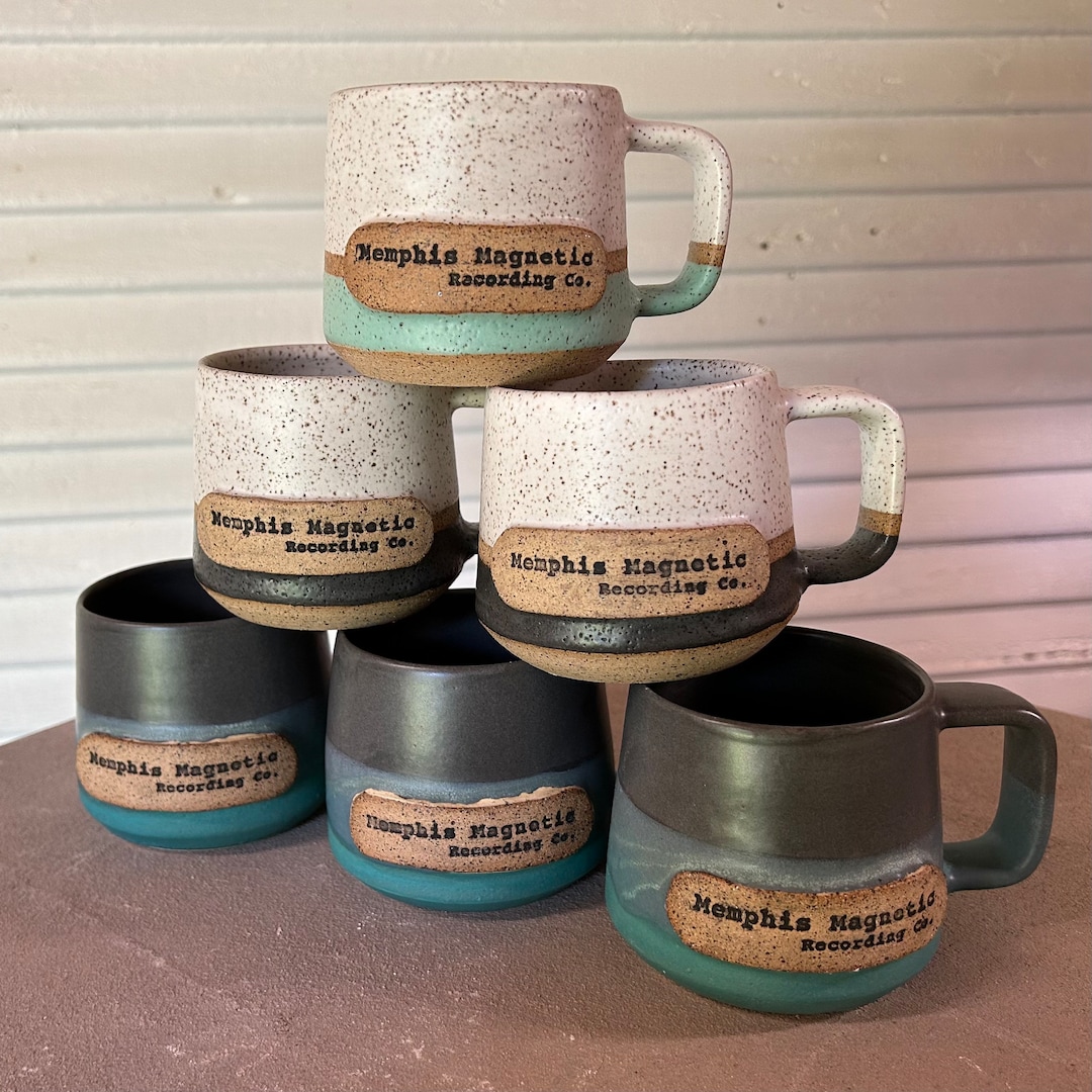 Memphis Magnetic Coffee Mug: Hand Thrown Ceramic Mug in White and Black ...