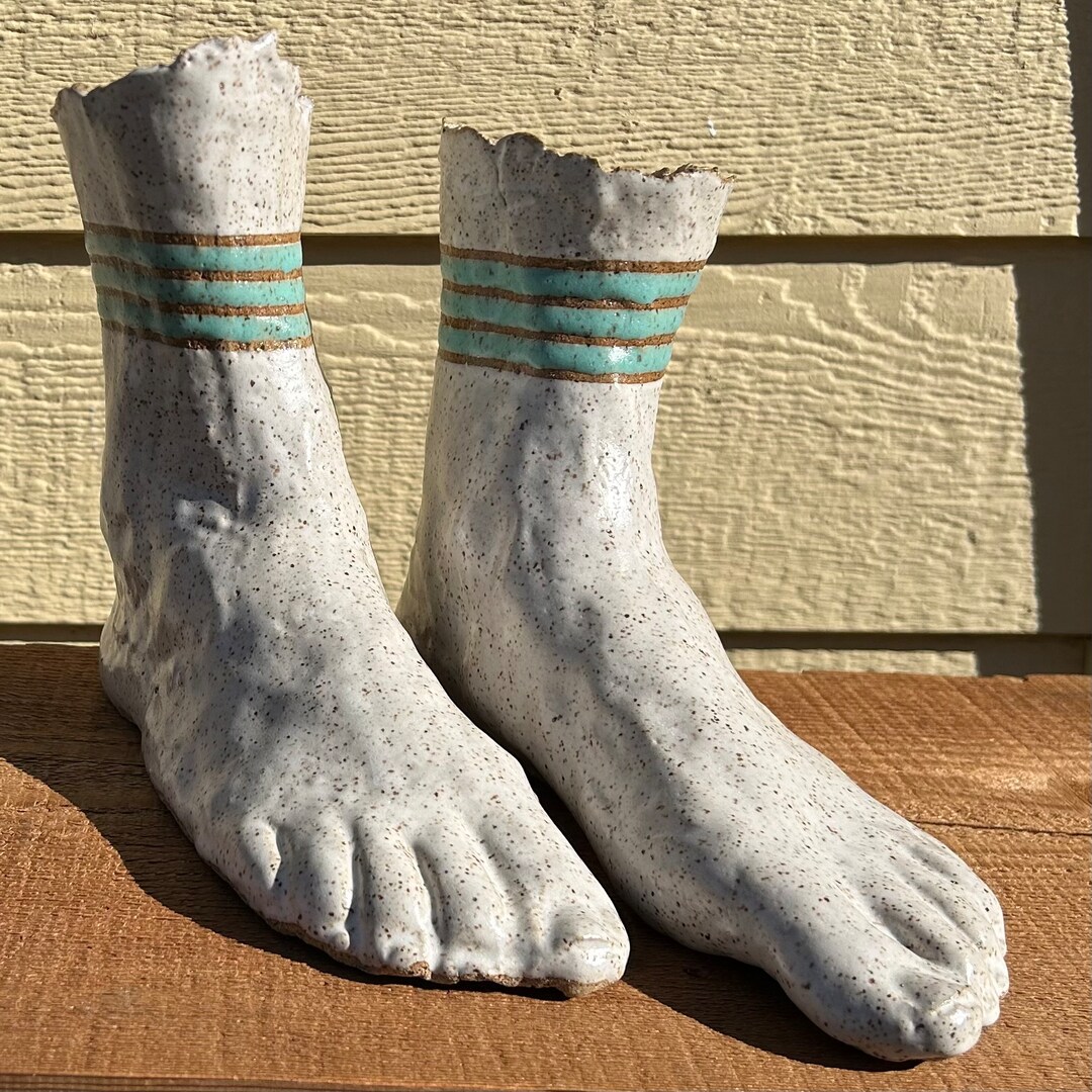 Ceramic Foot/feet Sculpture. Eclectic Cast Sculpture Used as Book Ends ...