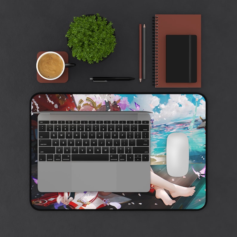 Raiden Shogun and Yae Miko Genshin Impact Desk Mat Anime Mousepad Anime ...