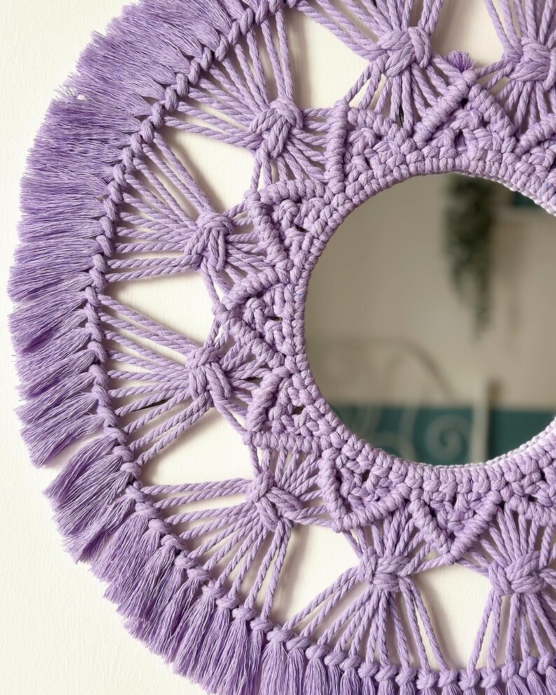 Lily Macrame Mirror, Macrame Wall Hanging Mirror , Nursery Mirror ...