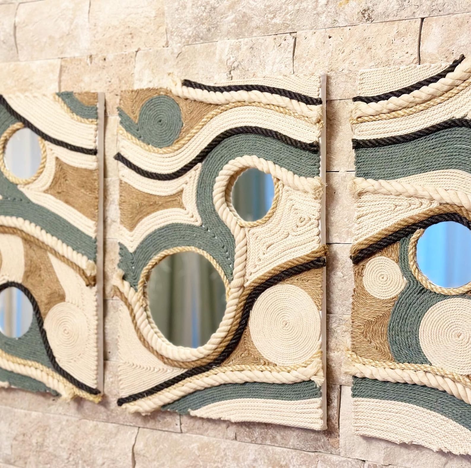 3 Handmade Fiber Art Wall Hangings, Handmade, Contemporary Art for ...