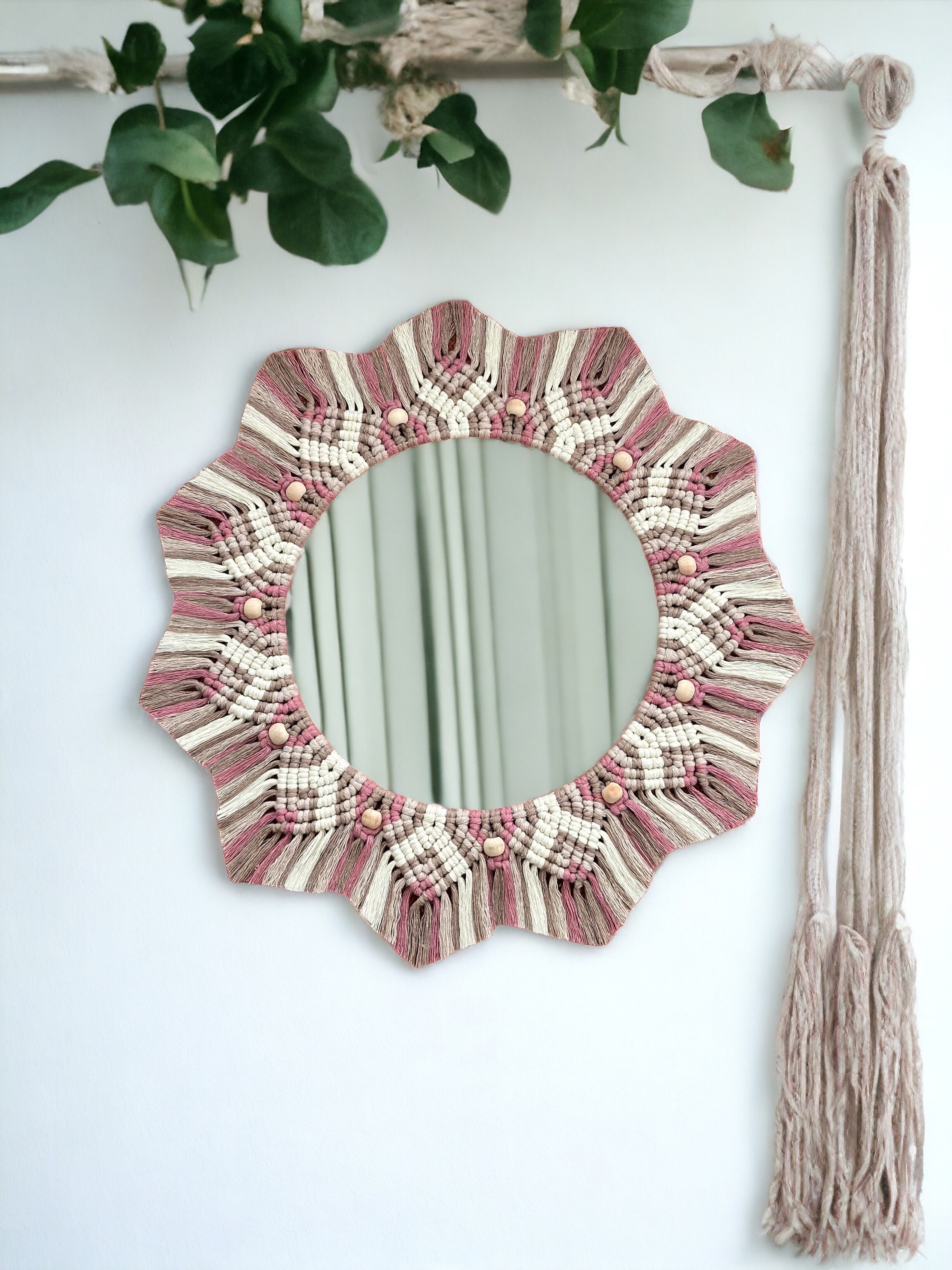 Pink Nursery Decor, Large Macrame Mirror, Baby Girl Gift, Baby Shower ...