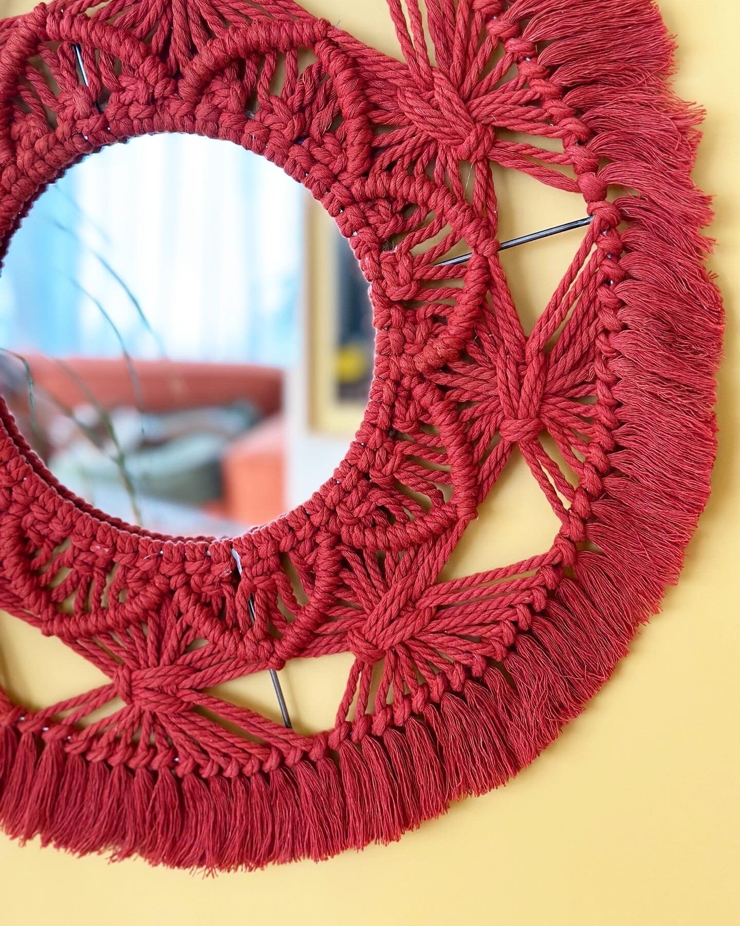 Large Macrame Mirror, Macrame Wall Hanging Mirror, Nursery Mirror ...