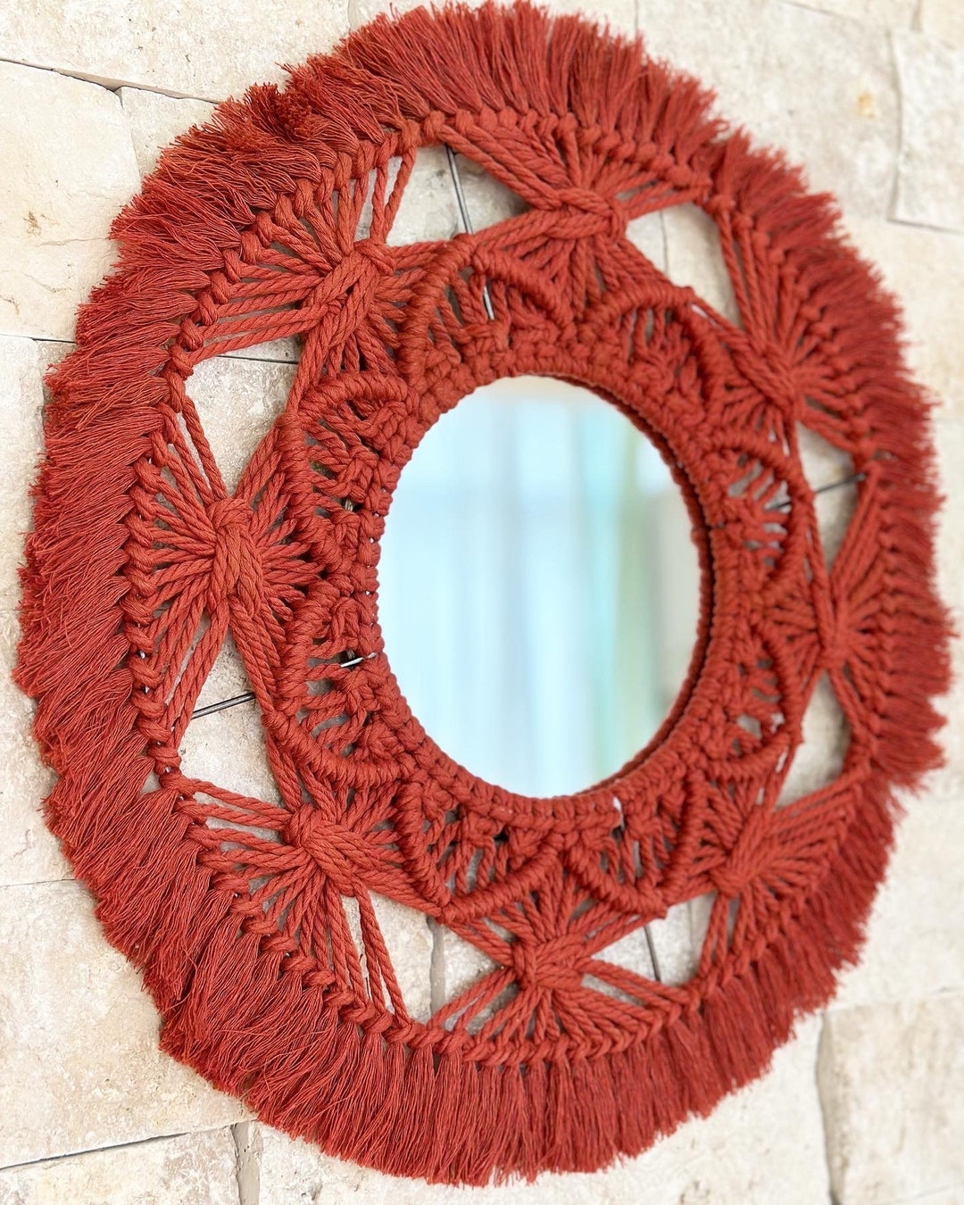 Large Macrame Mirror, Macrame Wall Hanging Mirror, Nursery Mirror ...