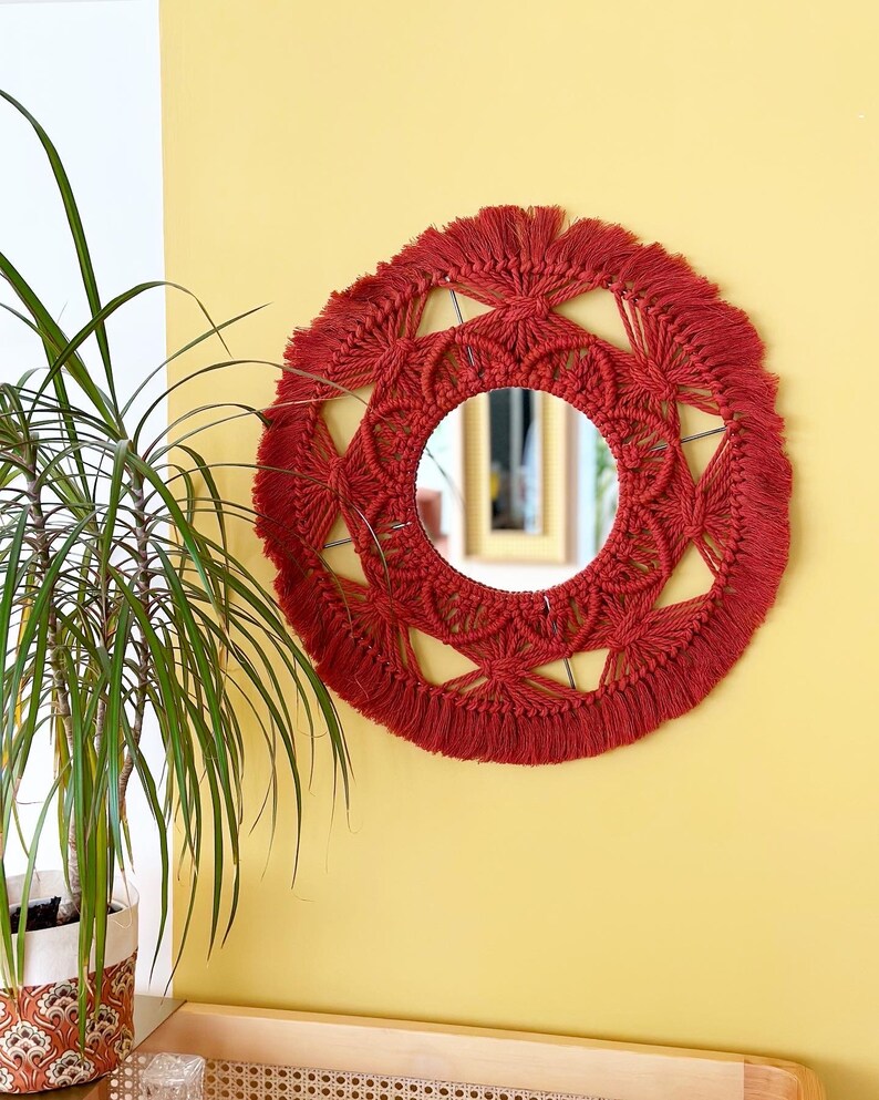 Large Macrame Mirror, Macrame Wall Hanging Mirror, Nursery Mirror ...