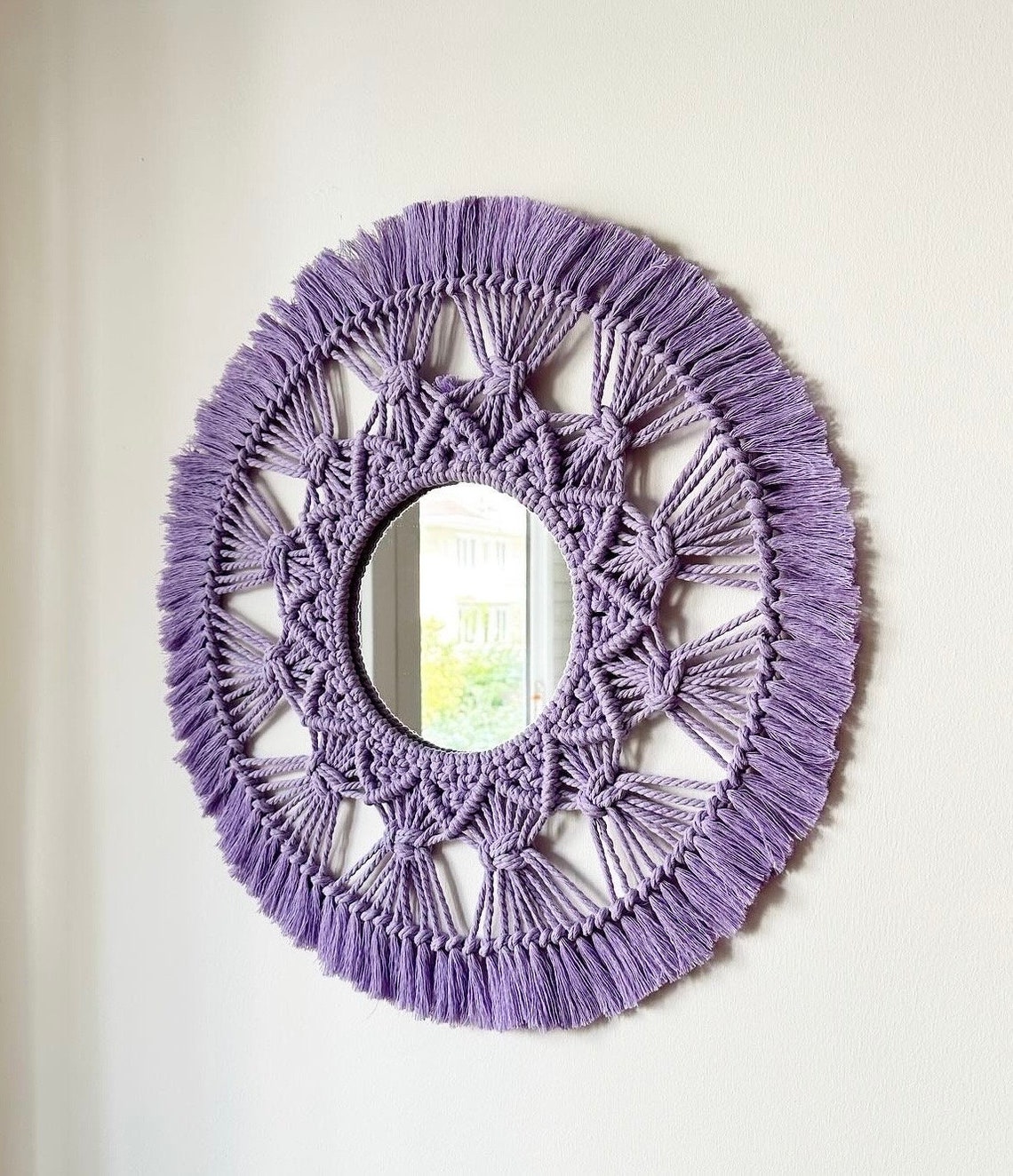 Lily Macrame Mirror, Macrame Wall Hanging Mirror , Nursery Mirror ...