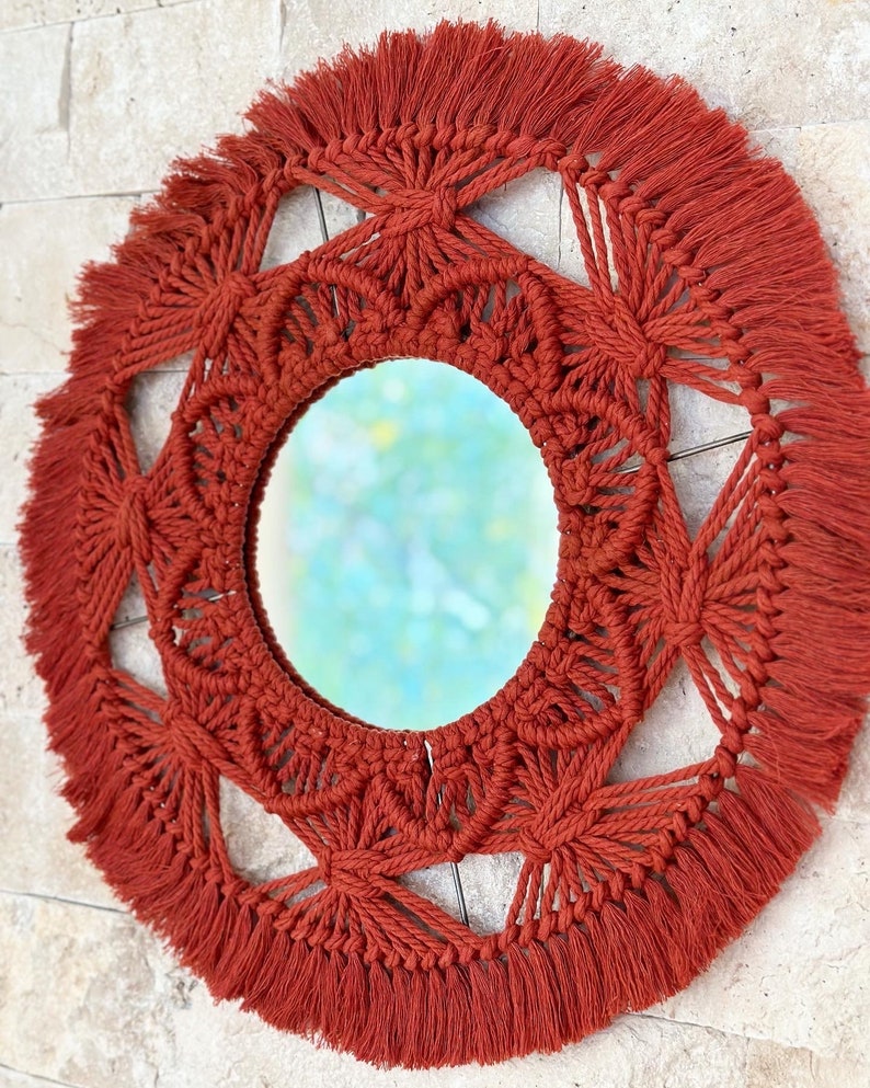 Large Macrame Mirror, Macrame Wall Hanging Mirror, Nursery Mirror ...