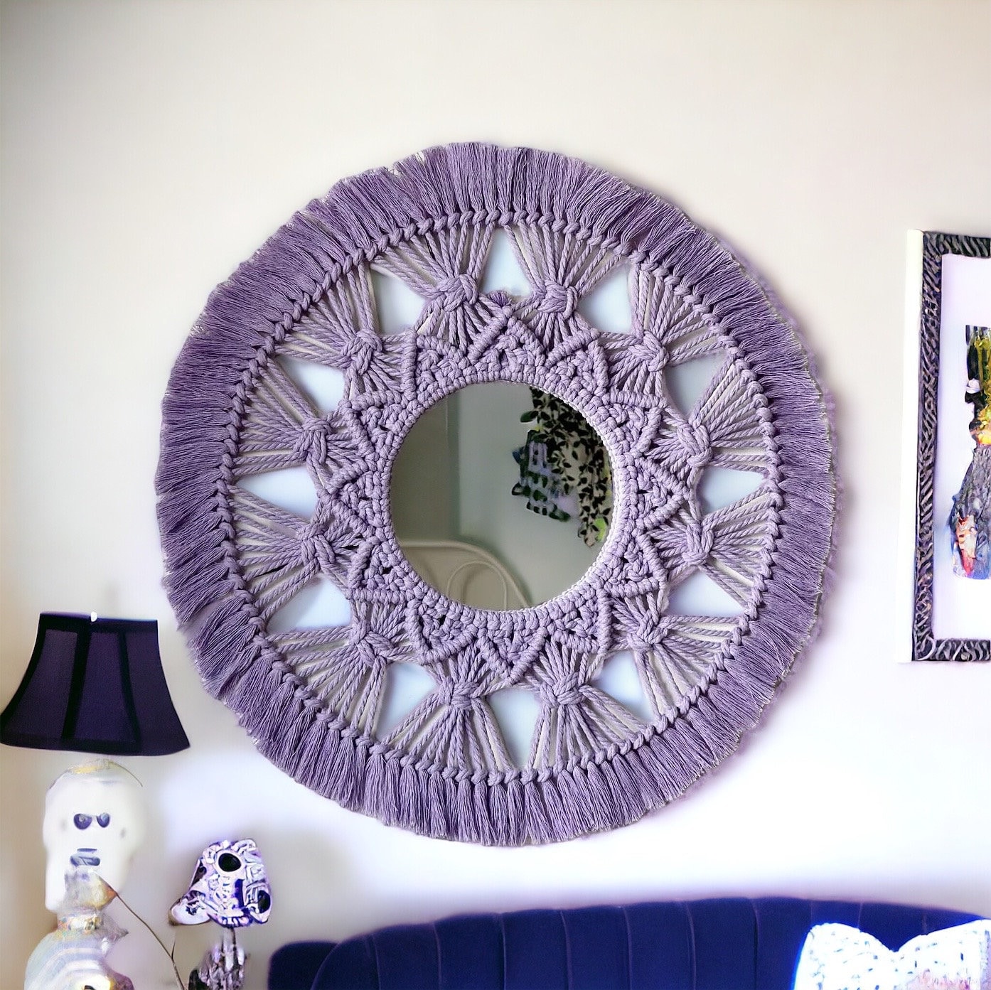 Lily Macrame Mirror, Macrame Wall Hanging Mirror , Nursery Mirror ...