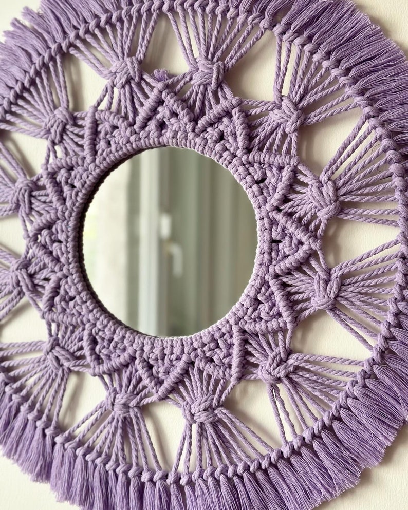 Lily Macrame Mirror, Macrame Wall Hanging Mirror , Nursery Mirror ...
