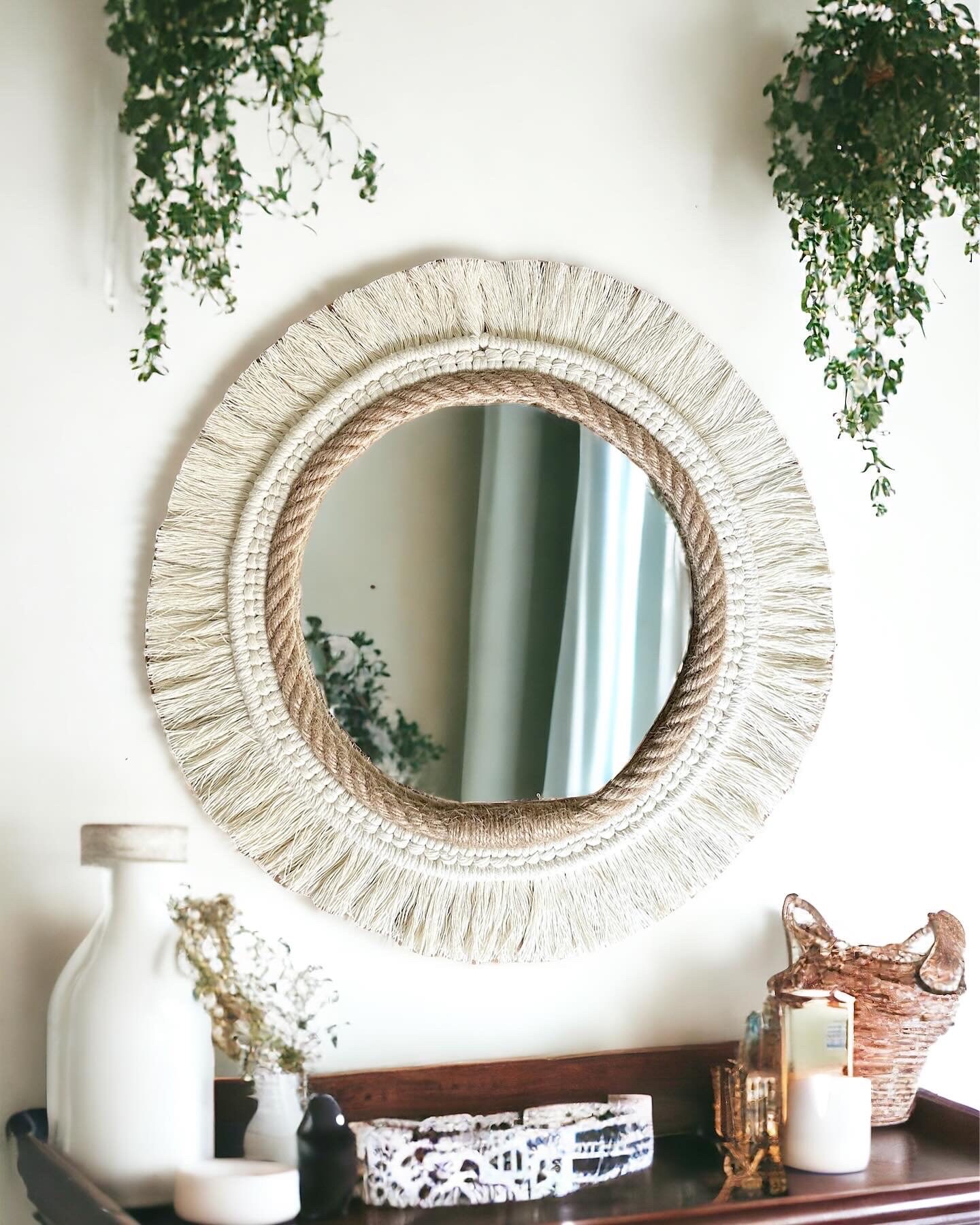 Large Macrame Mirror, Macrame Wall Hanging, Nursery Mirror ...