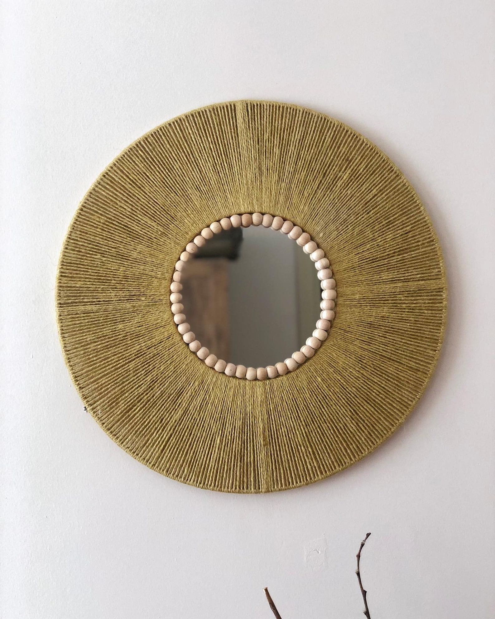 Large Jute Mirror Jute Wall Hanging Mirror Bedroom Decor - Etsy Canada