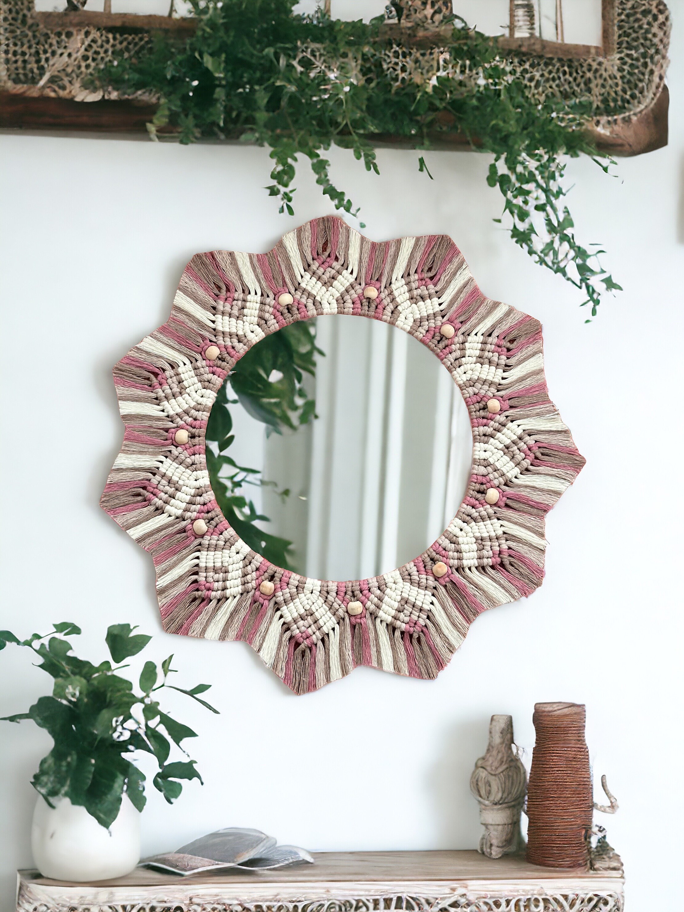 Pink Nursery Decor, Large Macrame Mirror, Baby Girl Gift, Baby Shower ...
