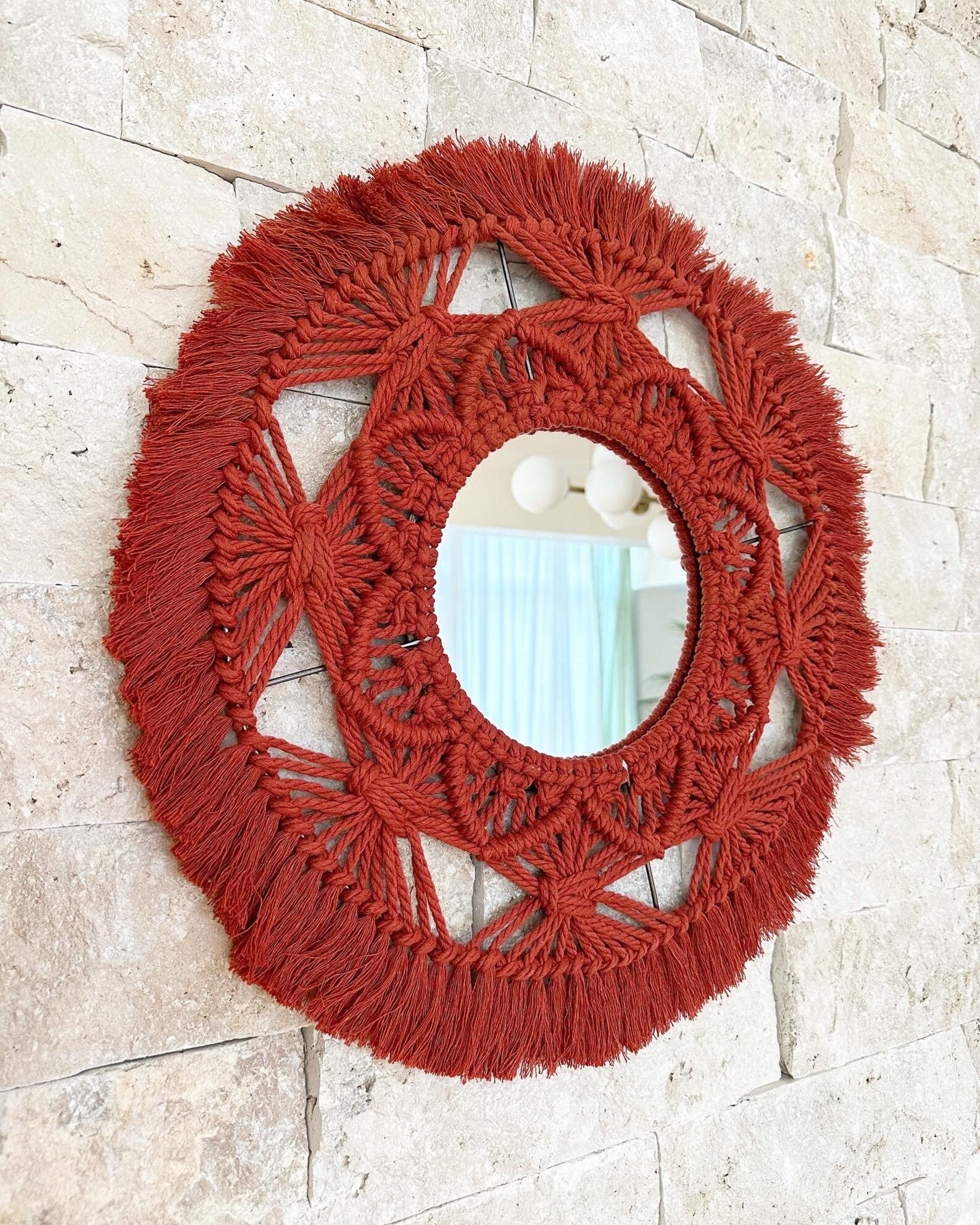 Large Macrame Mirror, Macrame Wall Hanging Mirror, Nursery Mirror ...