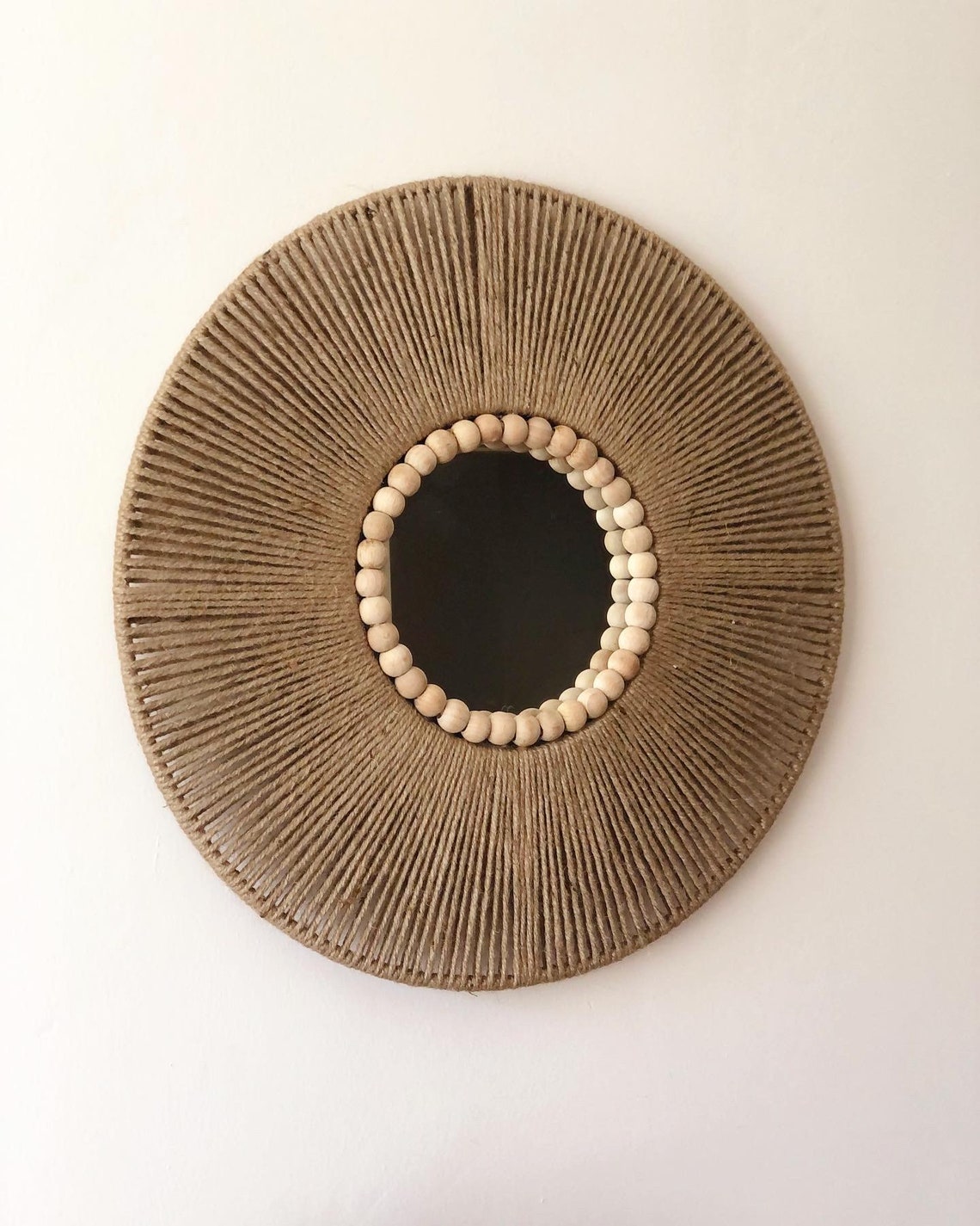 Large Jute Mirror , Jute Wall Hanging Mirror , Bedroom Decor Gift ...
