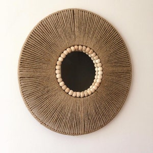Large Jute Mirror, Jute Wall Hanging Mirror, Christmas Gift, Bedroom ...